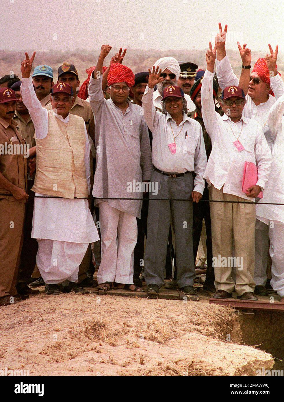 FILE - Indian Prime Minister Atal Bihari Vajpayee, second left, Defense ...