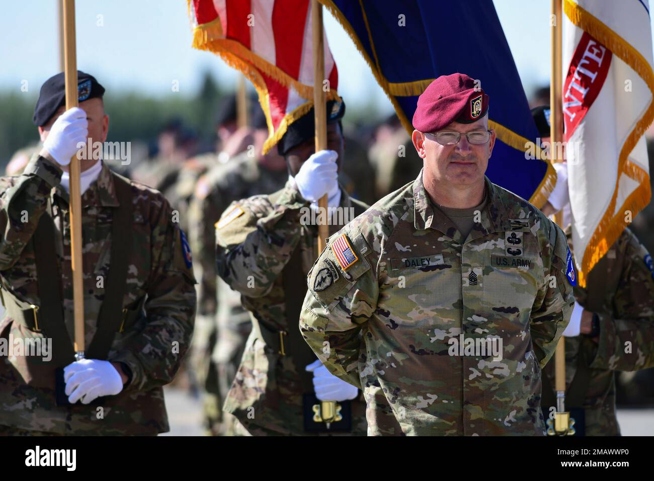 Command Sgt. Maj. Vern Daley Jr., 11th Airborne Division command ...