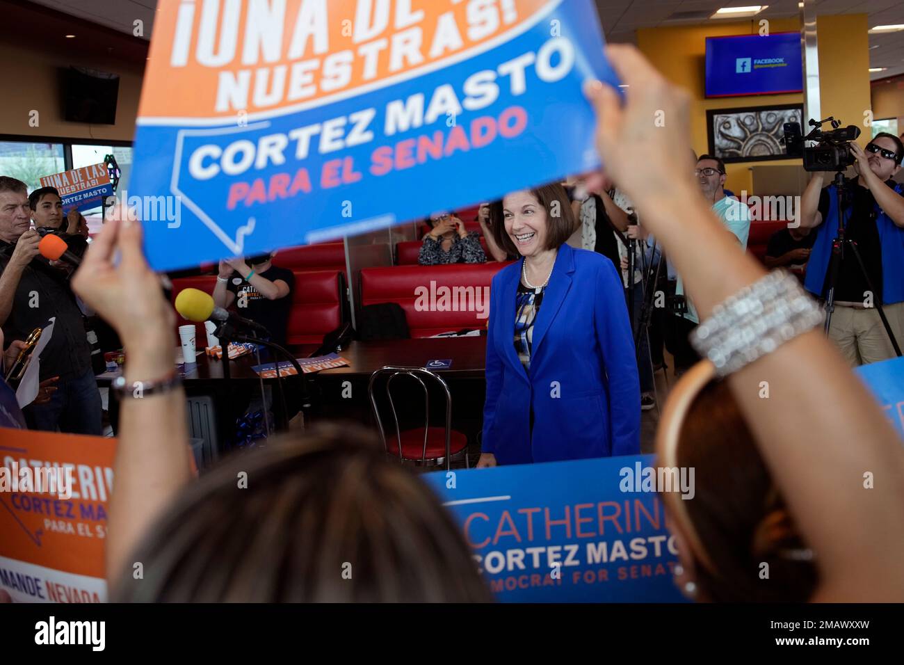 U.S. Sen. Catherine Cortez Masto, D-Nev., attends a campaign event at a ...