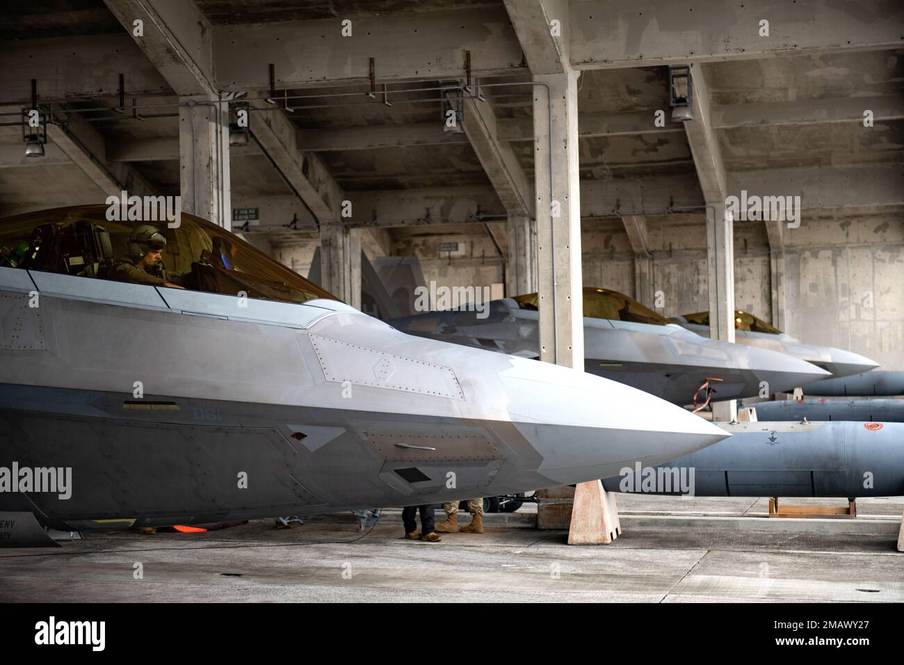 A U.S. Air Force F-22 Raptor pilot assigned to the 199th Fighter ...