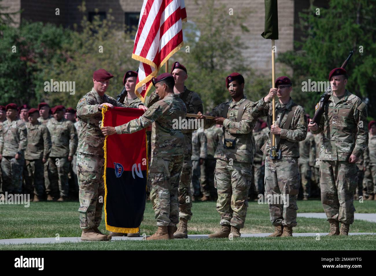 The newly uncased 2nd Brigade colors signify the activation of the 2nd ...