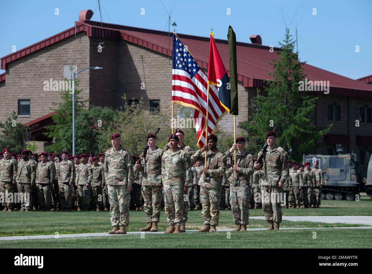 The newly uncased 2nd Brigade colors signify the activation of the 2nd ...