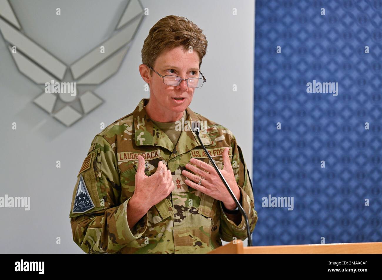 Air Force Maj. Gen. Leah Lauderback, director of intelligence ...