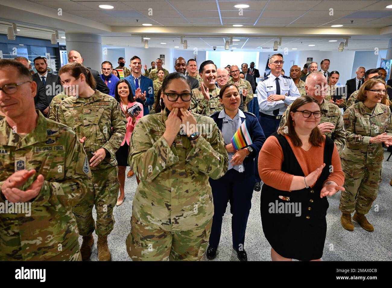 Airmen and Guardians attend a Department of the Air Force Pride ...