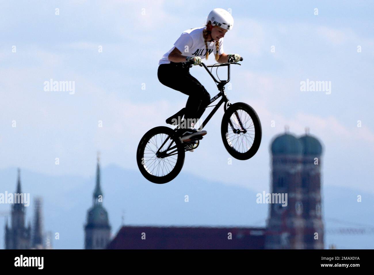 Second placed Germany's Kim Lea Mueller competes in the women's park ...