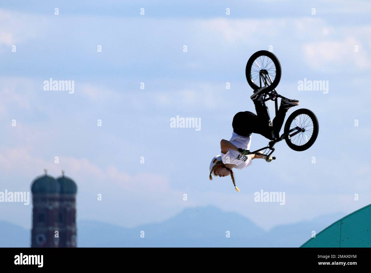Second placed Germany's Kim Lea Mueller competes in the women's park ...