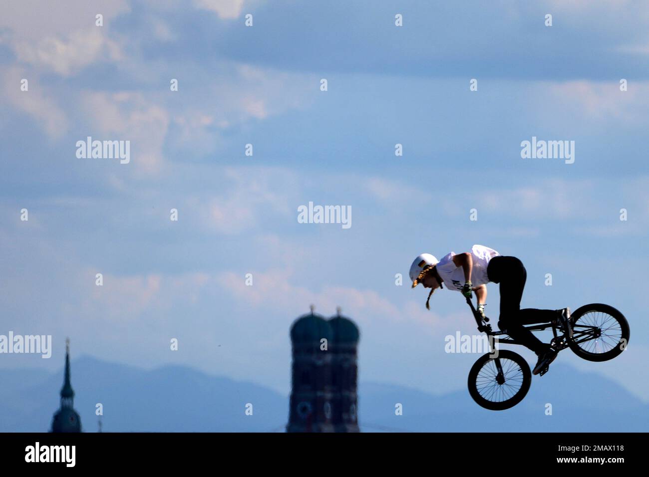 Second placed Germany's Kim Lea Mueller competes in the women's park ...