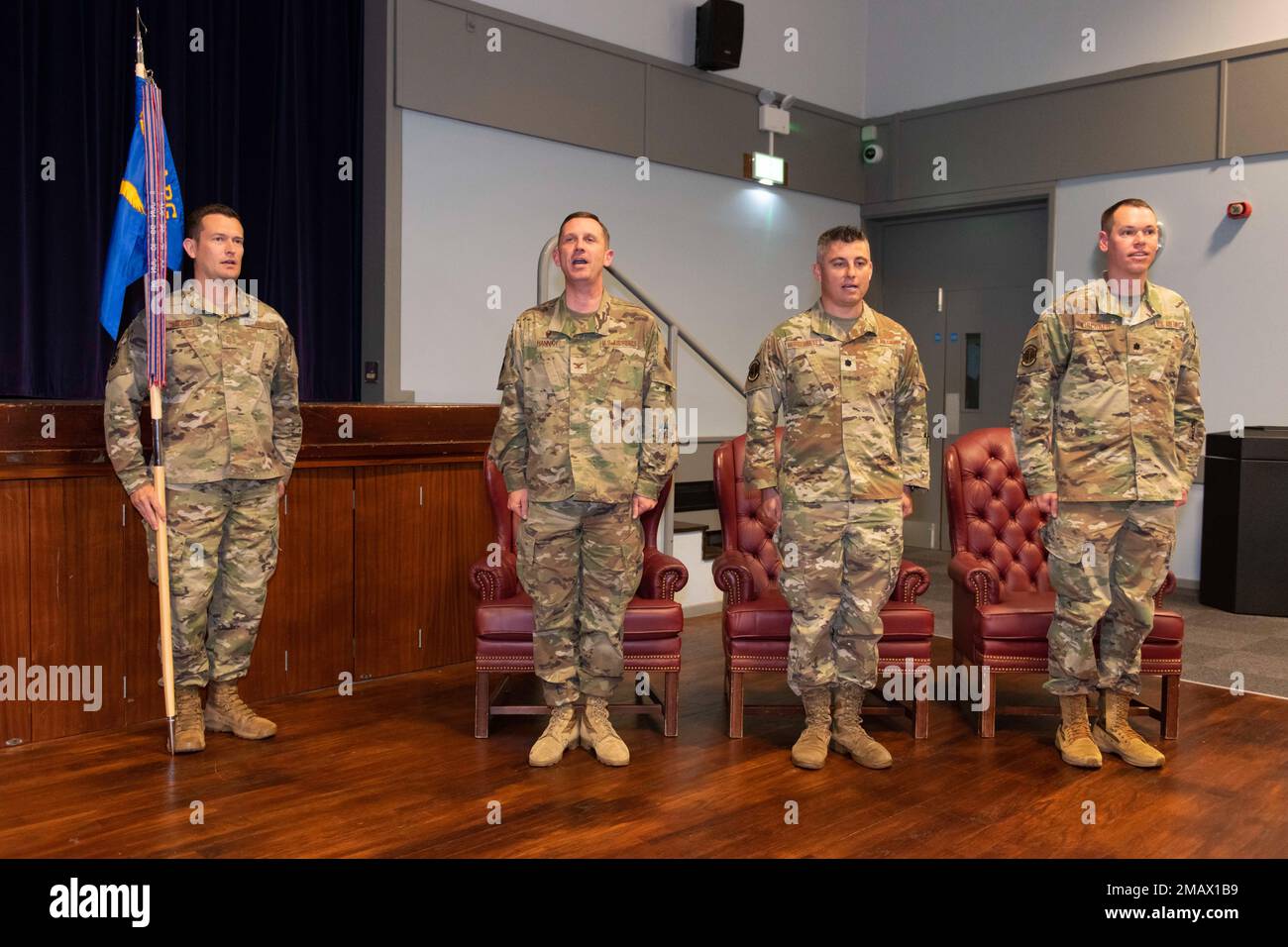 U.S. Air Force Senior Master. Sgt. Randy Gilbert, left, 422nd Air Base ...