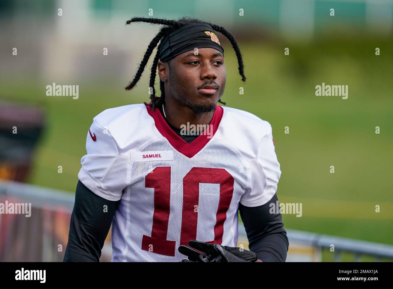 Washington Commanders wide receiver Curtis Samuel (10) walks to ...