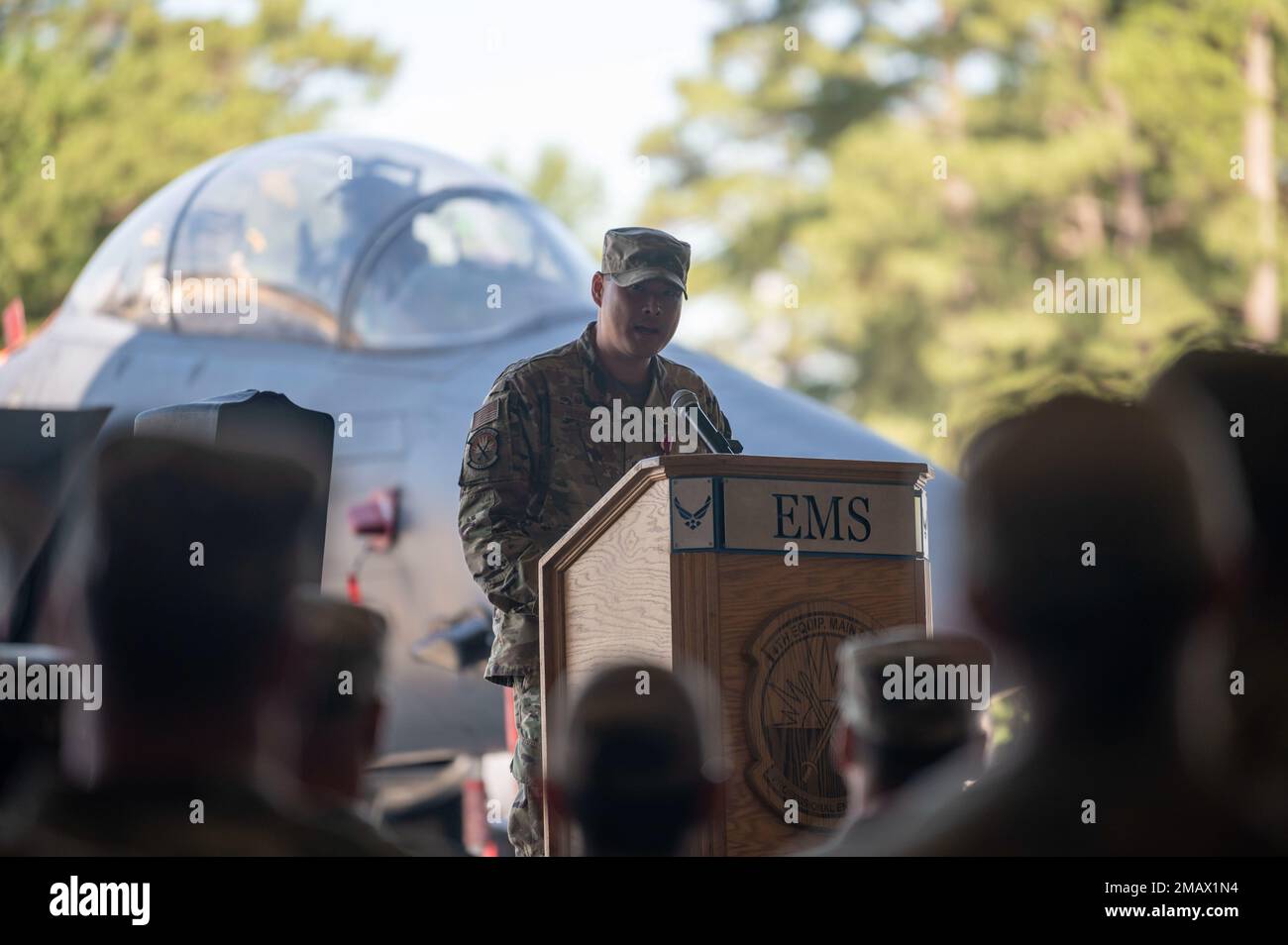 Maj. Ryan Hudson, outgoing 4th Equipment Maintenance Squadron commander ...