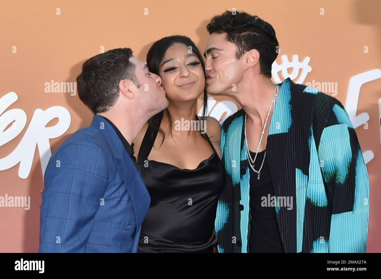 Jaren Lewison, Maitreyi Ramakrishnan and Darren Barnet, from left ...