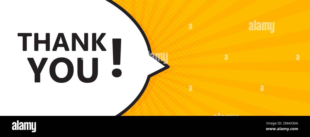 Thank you speech bubble banner vector with copy space for business ...
