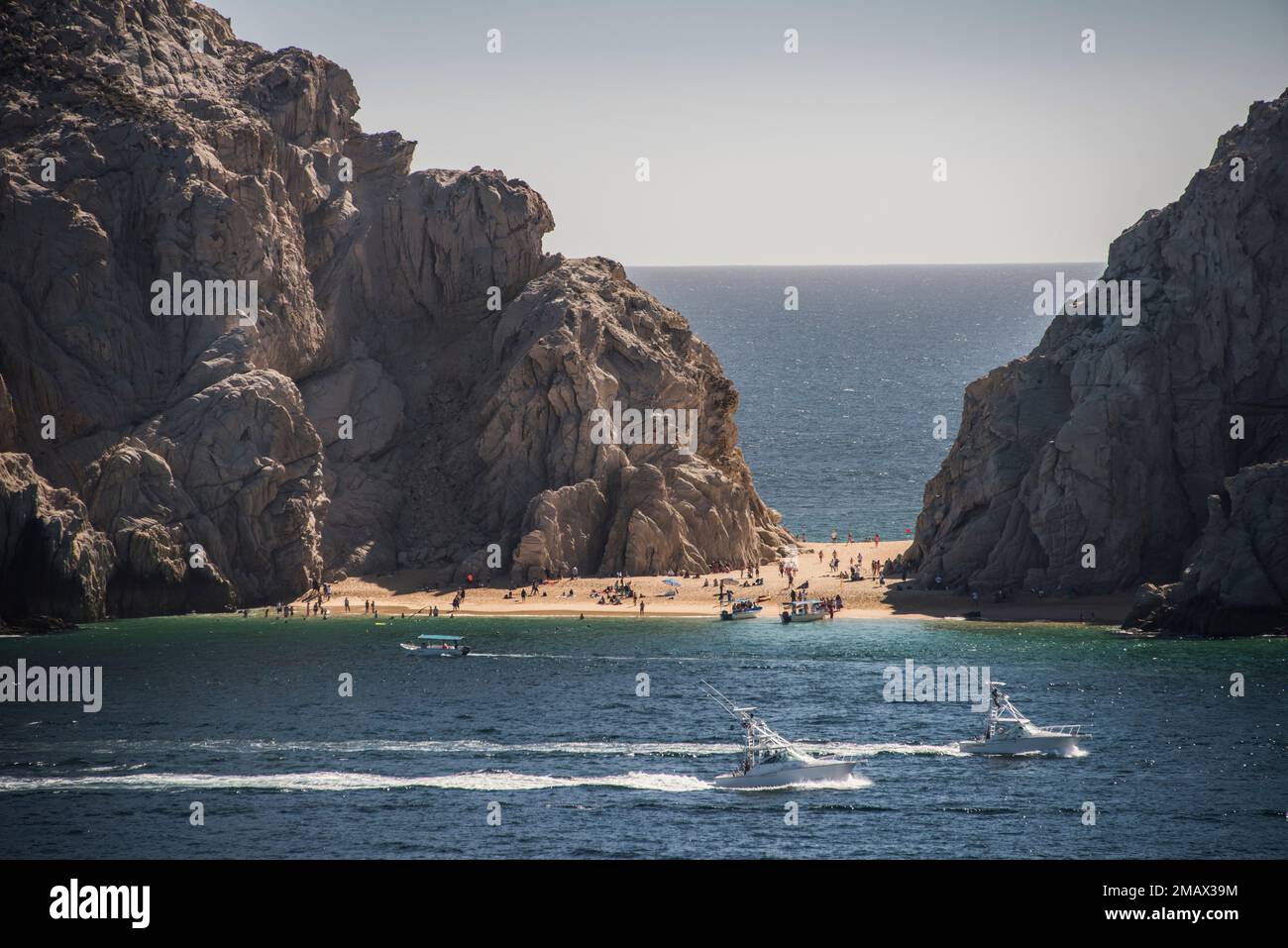 Lover's Beach, a popular destination in Cabo San Lucas on the Mexican ...