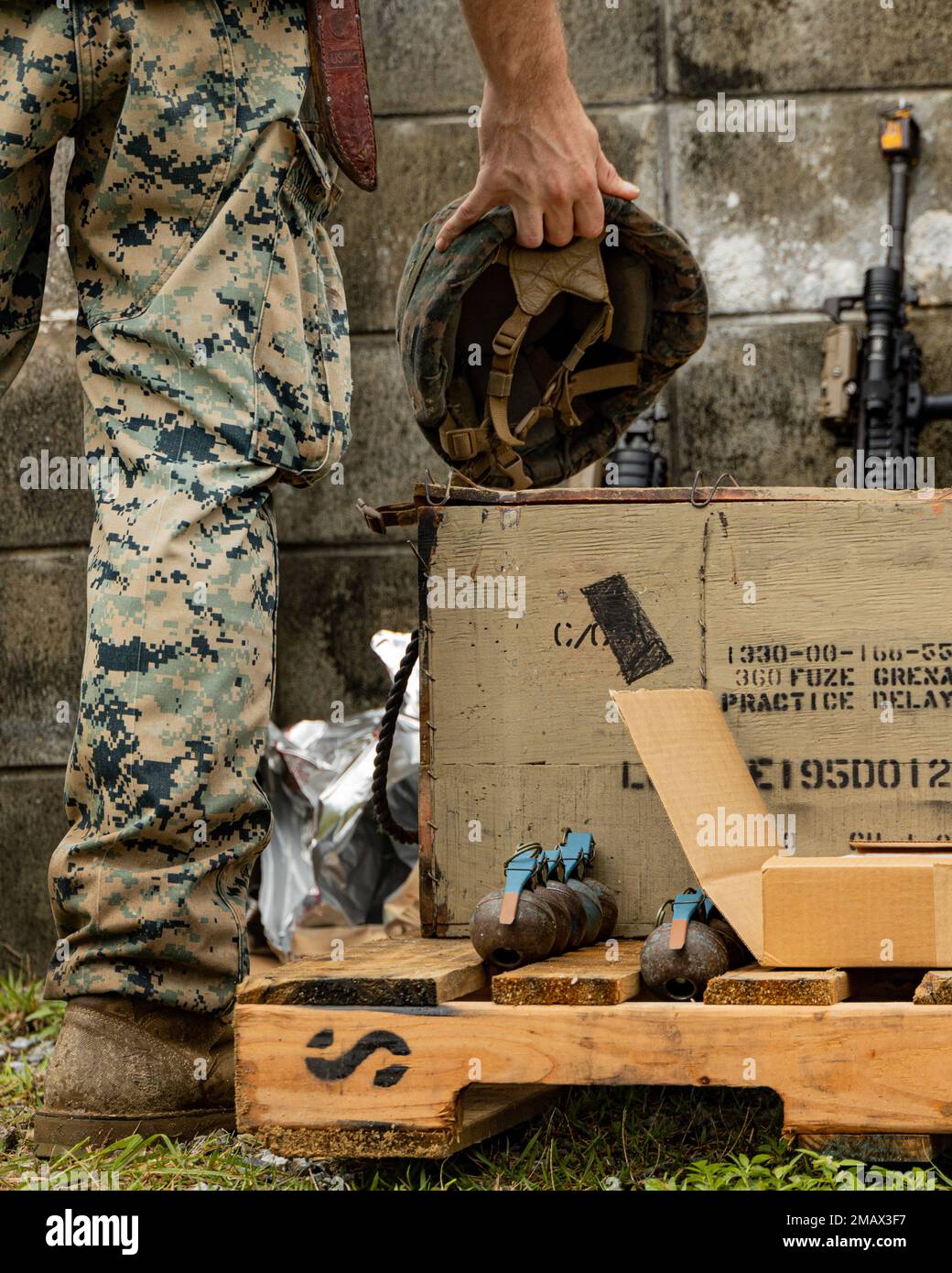 A U.S. Marine with 9th Engineer Support Battalion, 3rd Marine Logistics ...