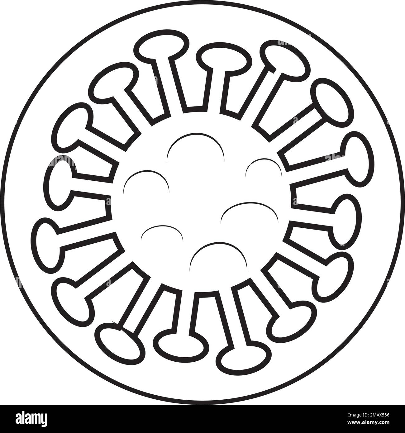 black and white virus image illustration design Stock Vector Image ...