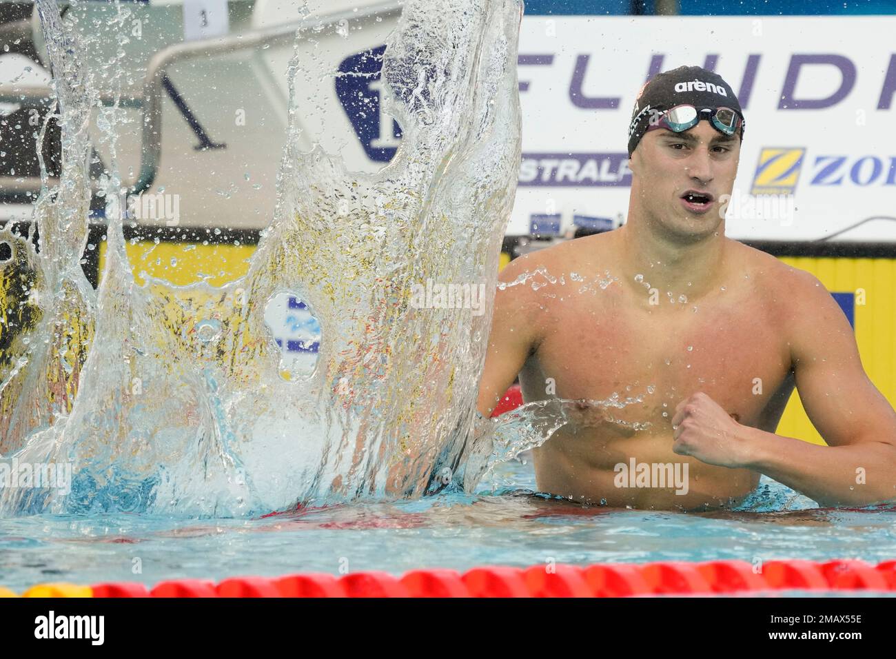 Italy's Alberto Razzetti celebrates after winning the men's 400m ...