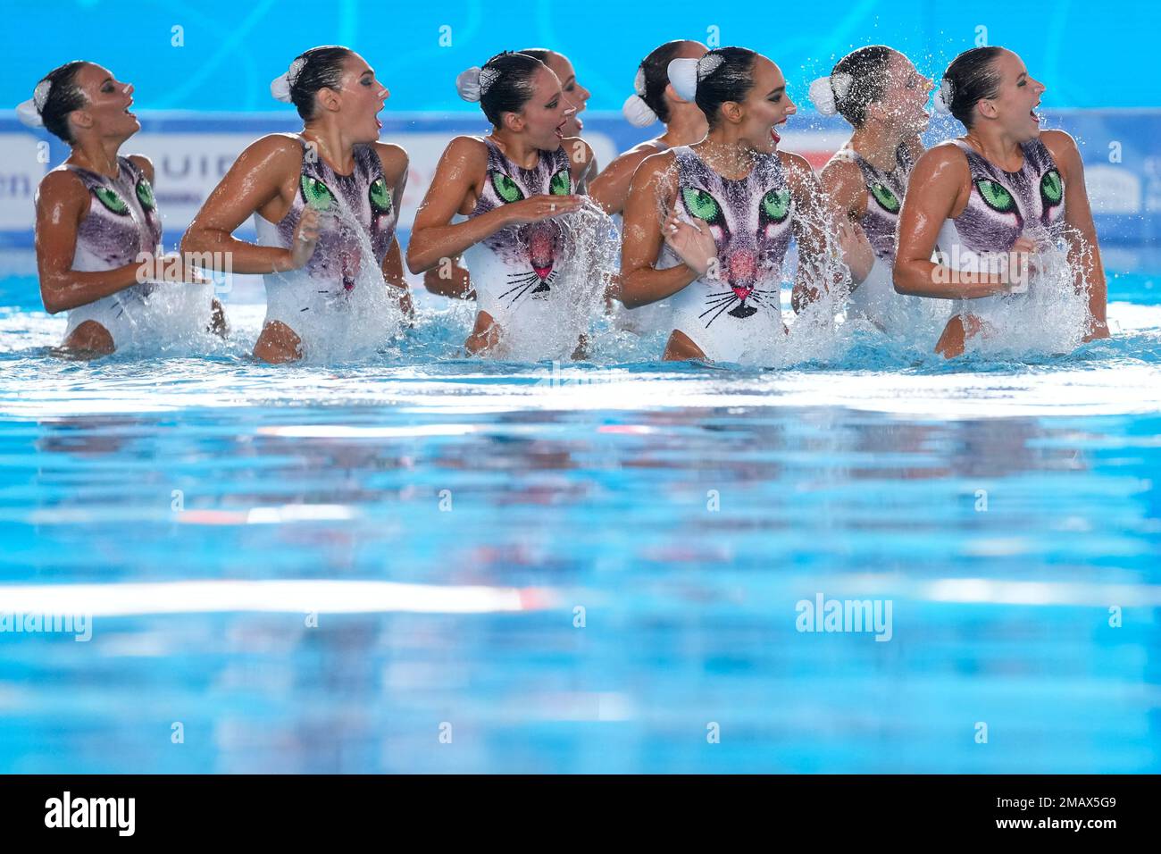 Greek team competes in the women's team technical final of artistic ...