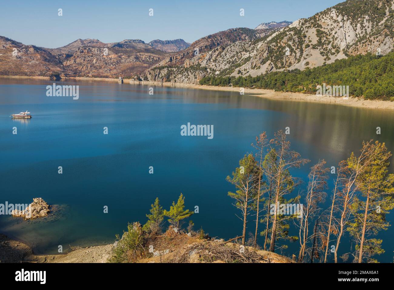 Dam lake in Green Canyon. Beatiful View to Taurus Mountains and ...