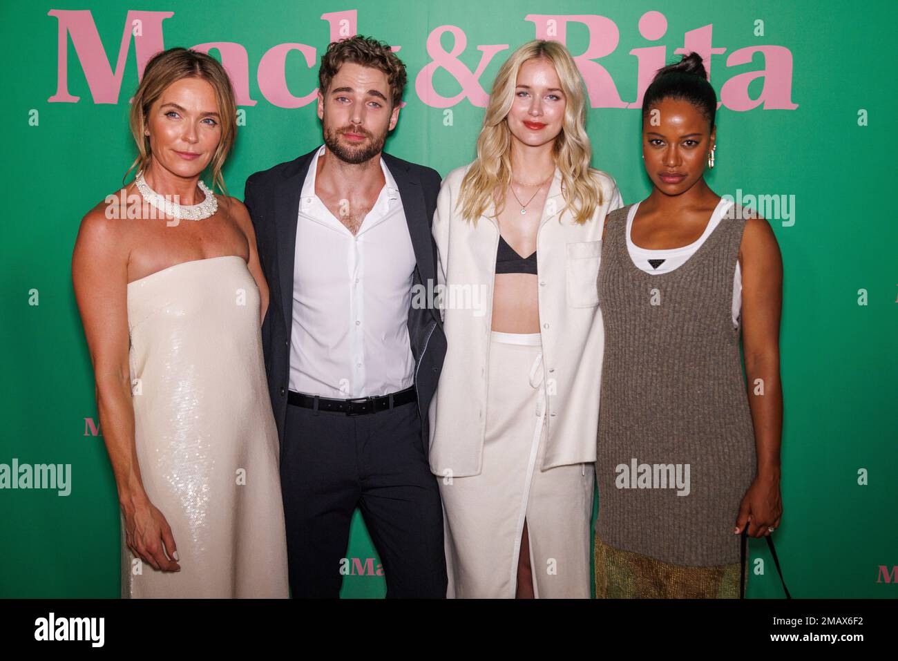 Katie Aselton, from left, Dustin Milligan, Elizabeth Lail and Taylour ...