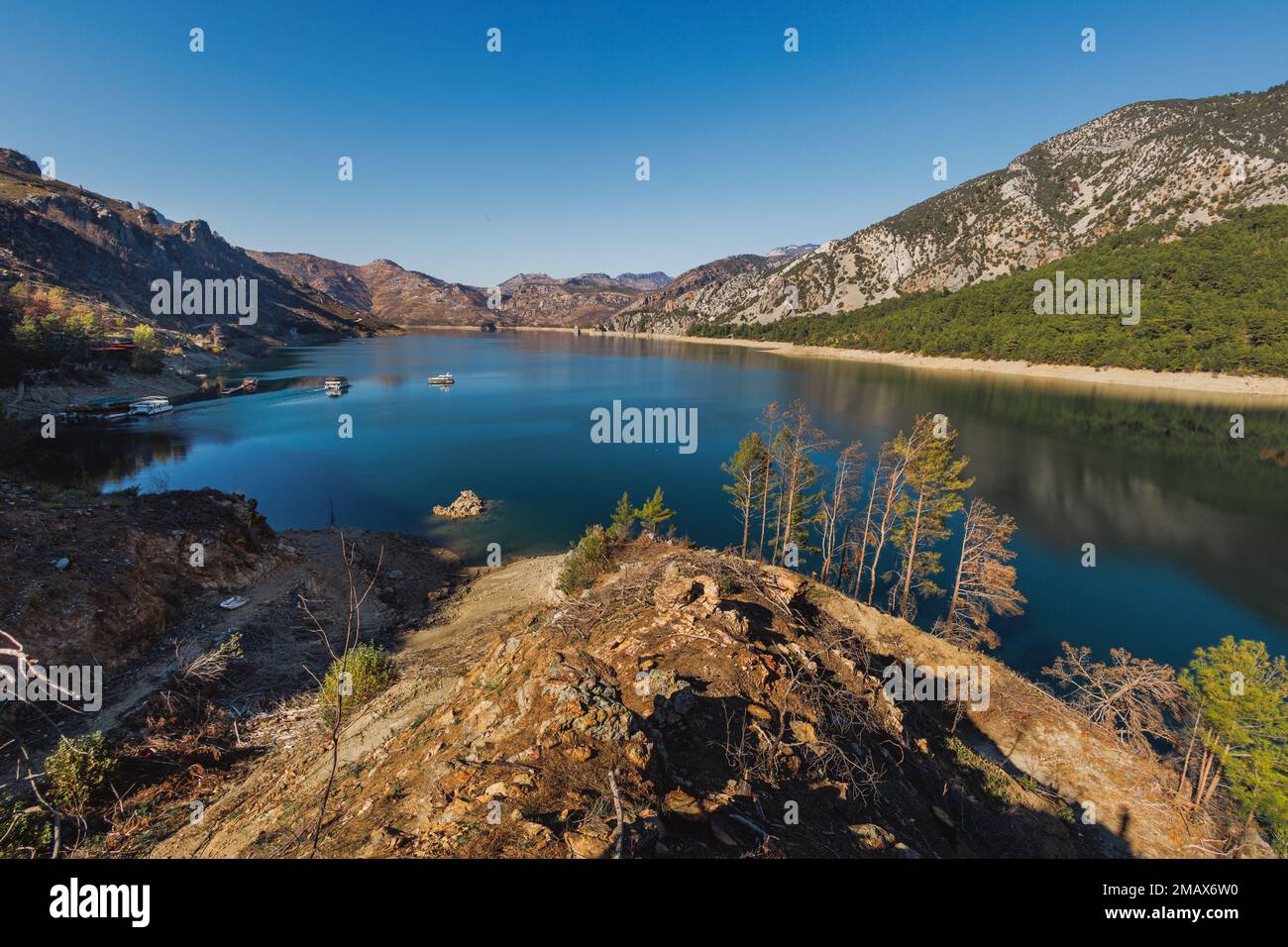 Dam lake in Green Canyon. Beatiful View to Taurus Mountains and ...