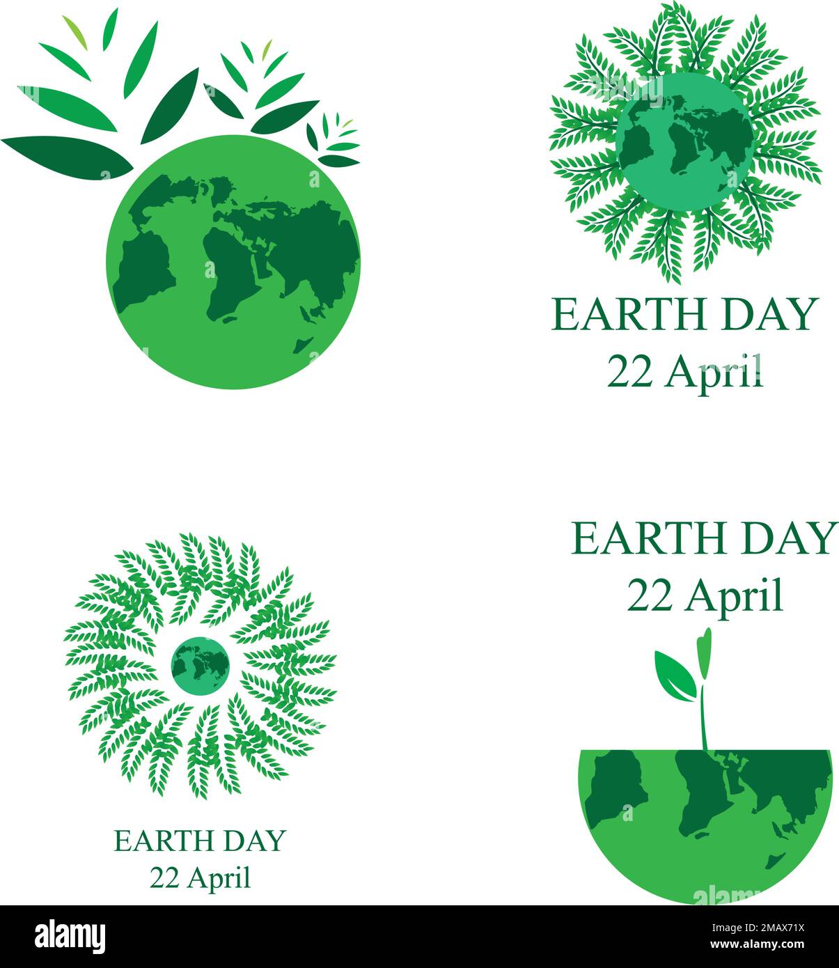 Earth day April 22 illustration.ECO logo vektor Stock Vector Image ...
