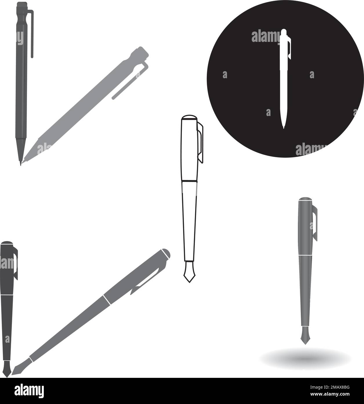 black pen.vektor illustration.template for mockup brand stationery and ...