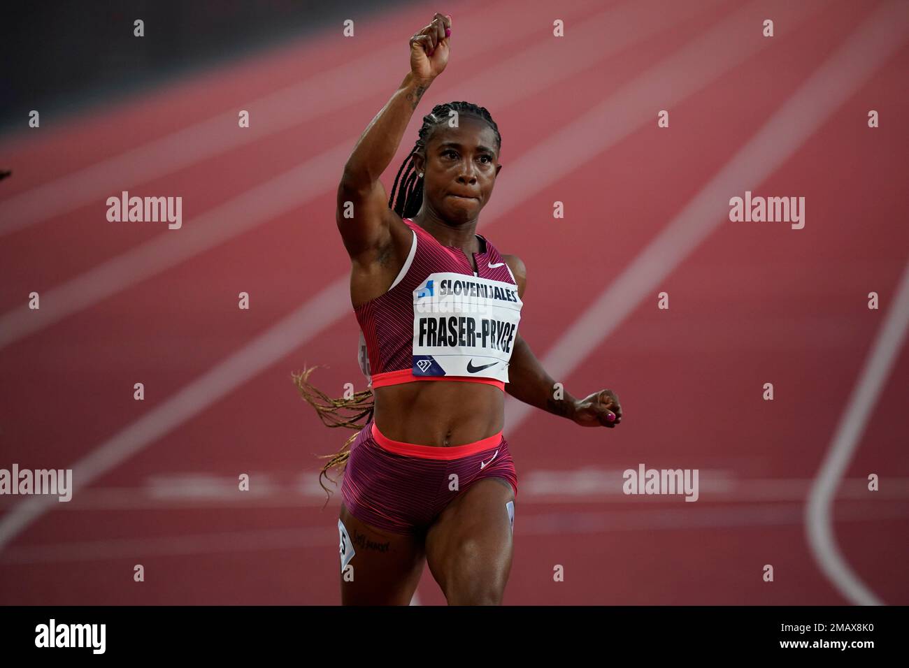 Shelly-Ann Fraser-Pryce of Jamaica wins the women's 100m during the ...