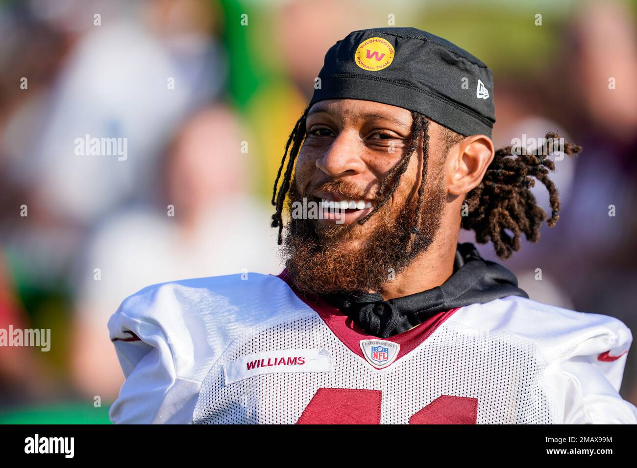 Washington Commanders running back Jonathan Williams (41) arrives for ...