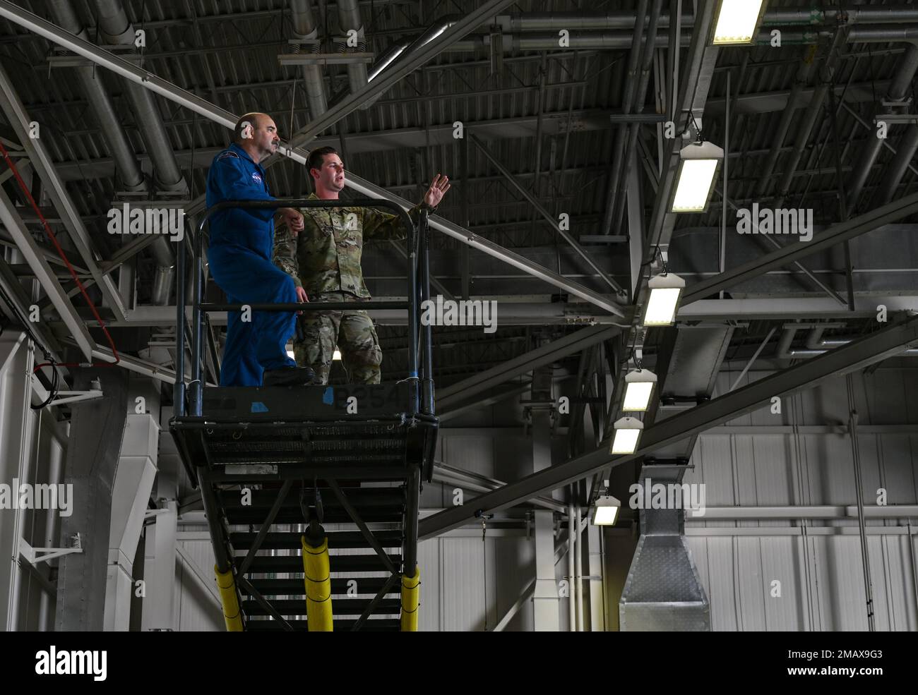 U.S. Air Force Senior Airman Broden Duff, 509th Aircraft Maintenance Squadron crew chief and Tom ...