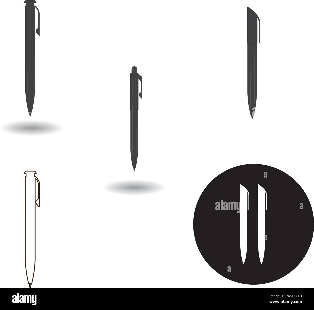 black pen.vektor illustration.template for mockup brand stationery and ...