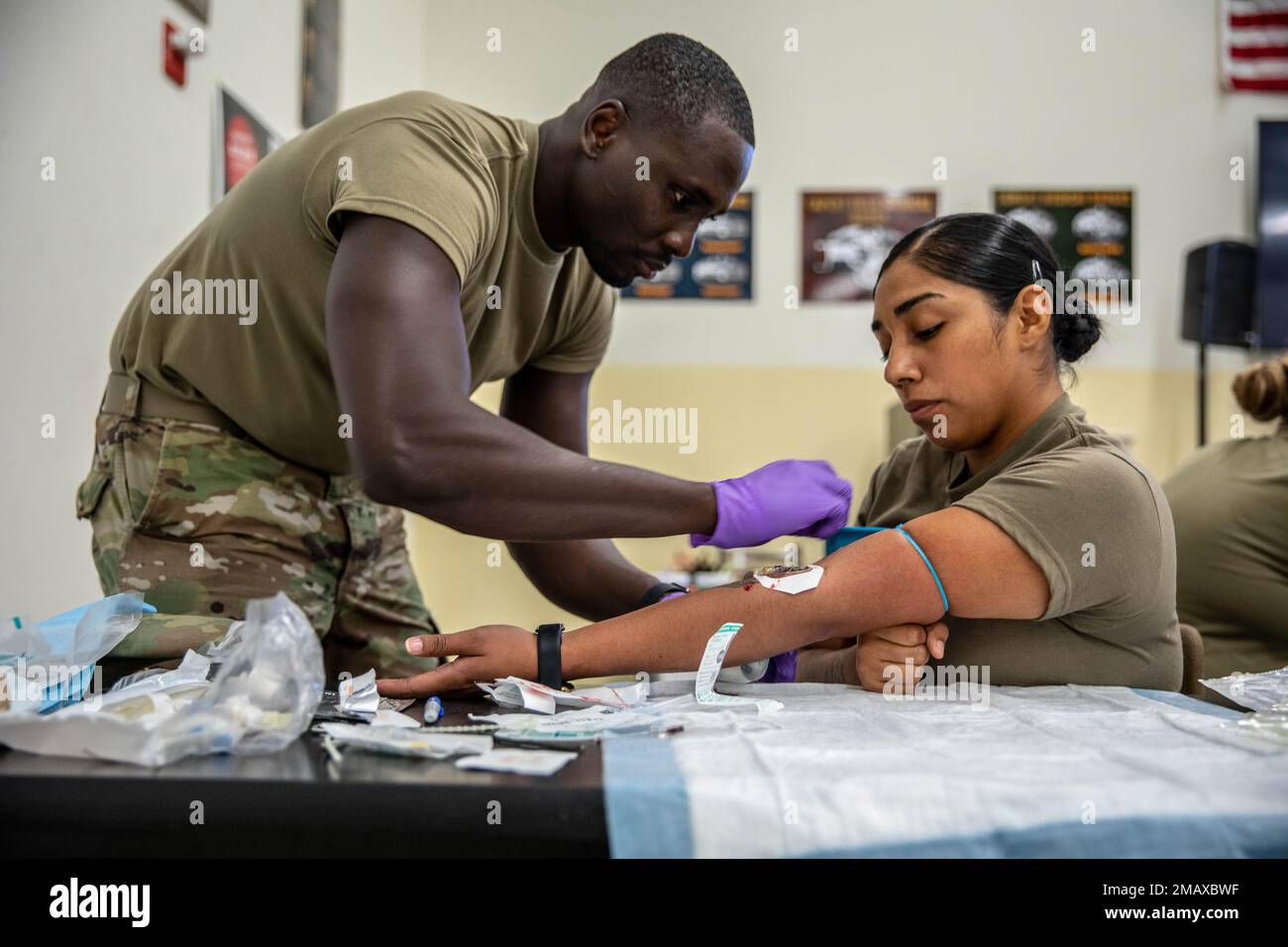 U.S. service members conduct medical training during a Joint Emergency ...