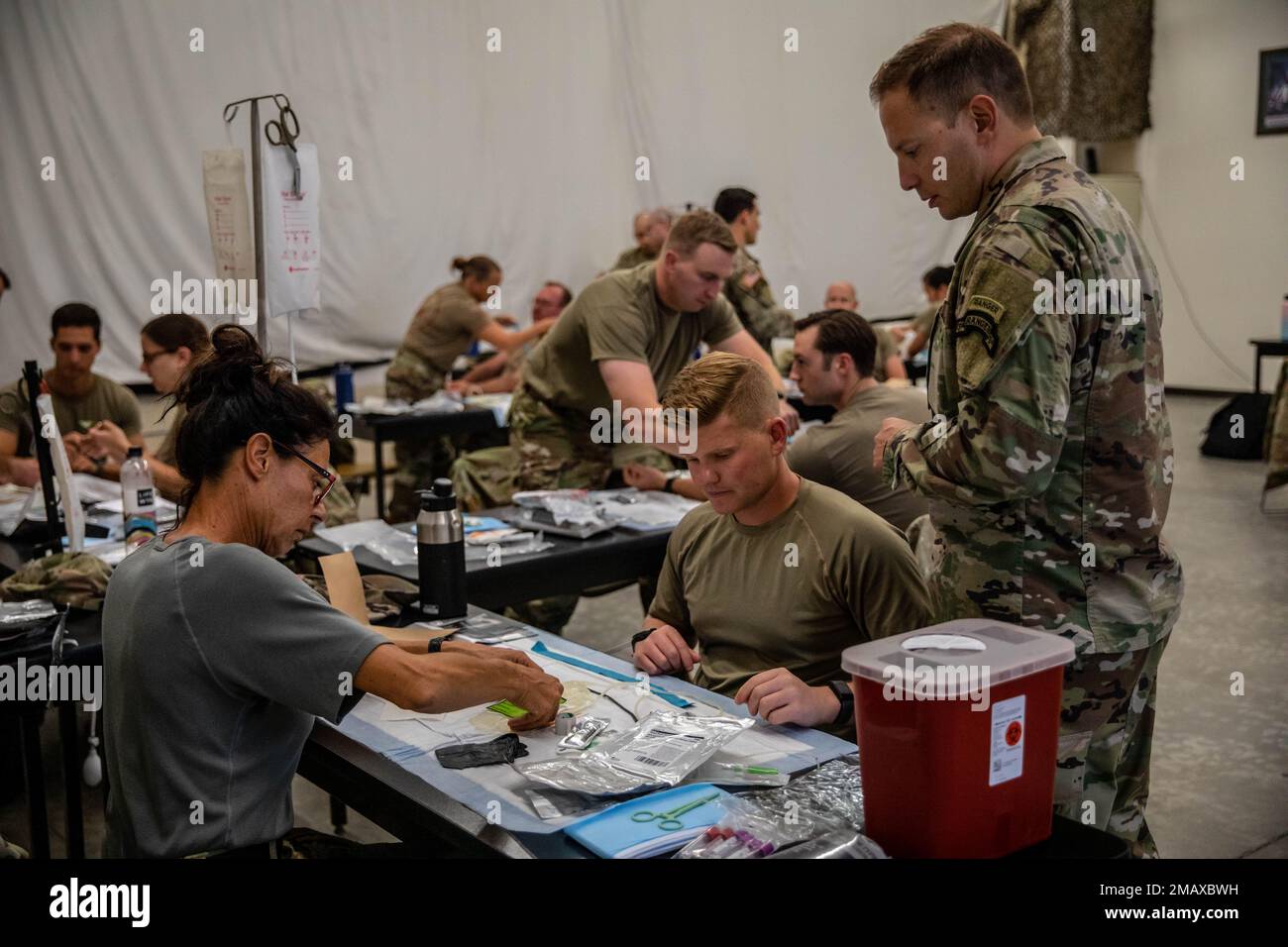 U.S. service members conduct medical training during a Joint Emergency ...
