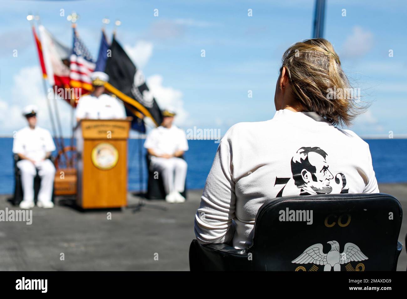 PHILIPPINE SEA (June 7, 2022) Capt. Amy Baurschimdt, commanding officer ...
