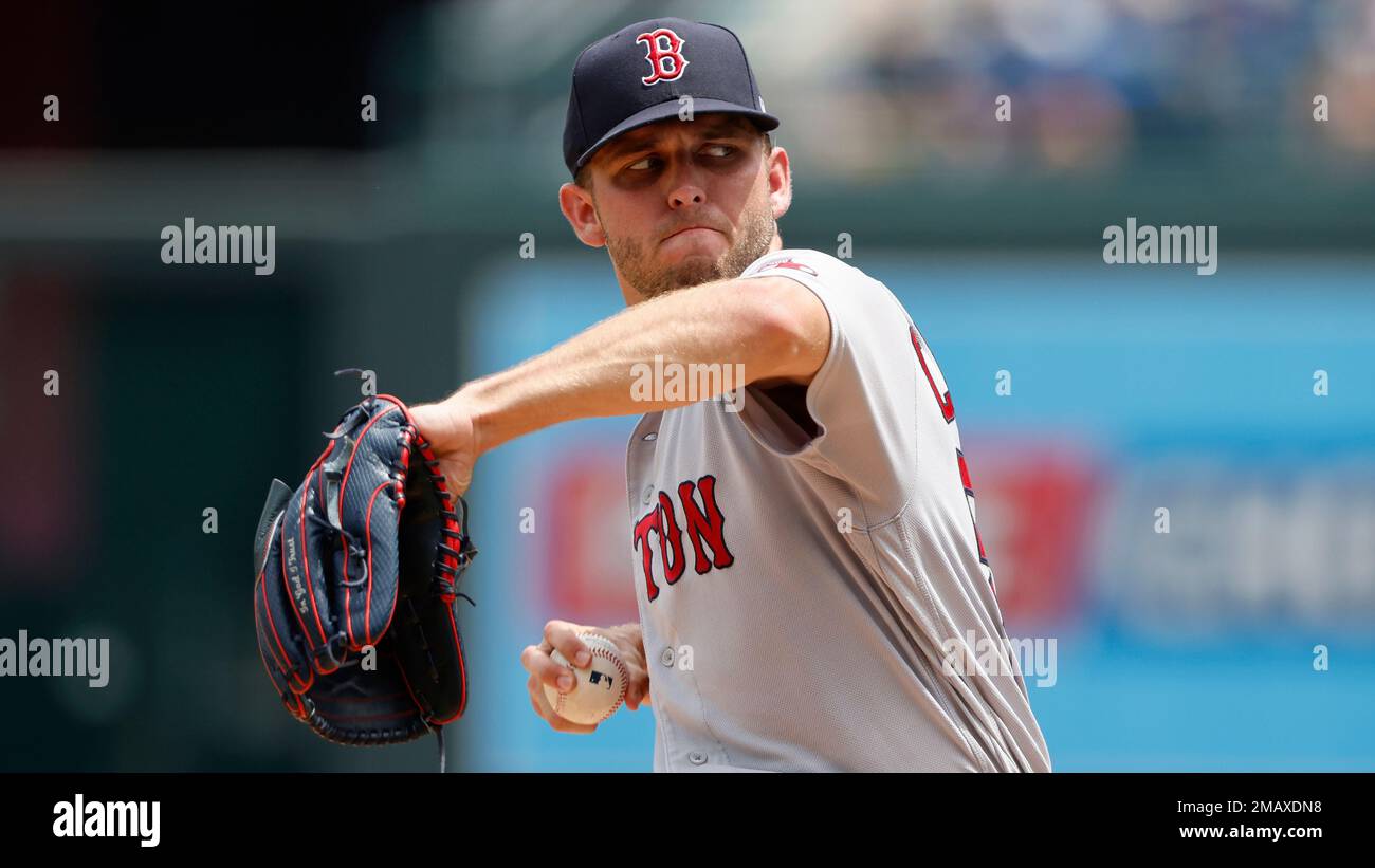 Boston Red Sox pitcher Kutter Crawford during a baseball game in Kansas ...