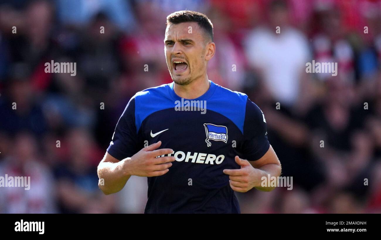 Berlin's Filip Uremovic during the German Bundesliga soccer match ...