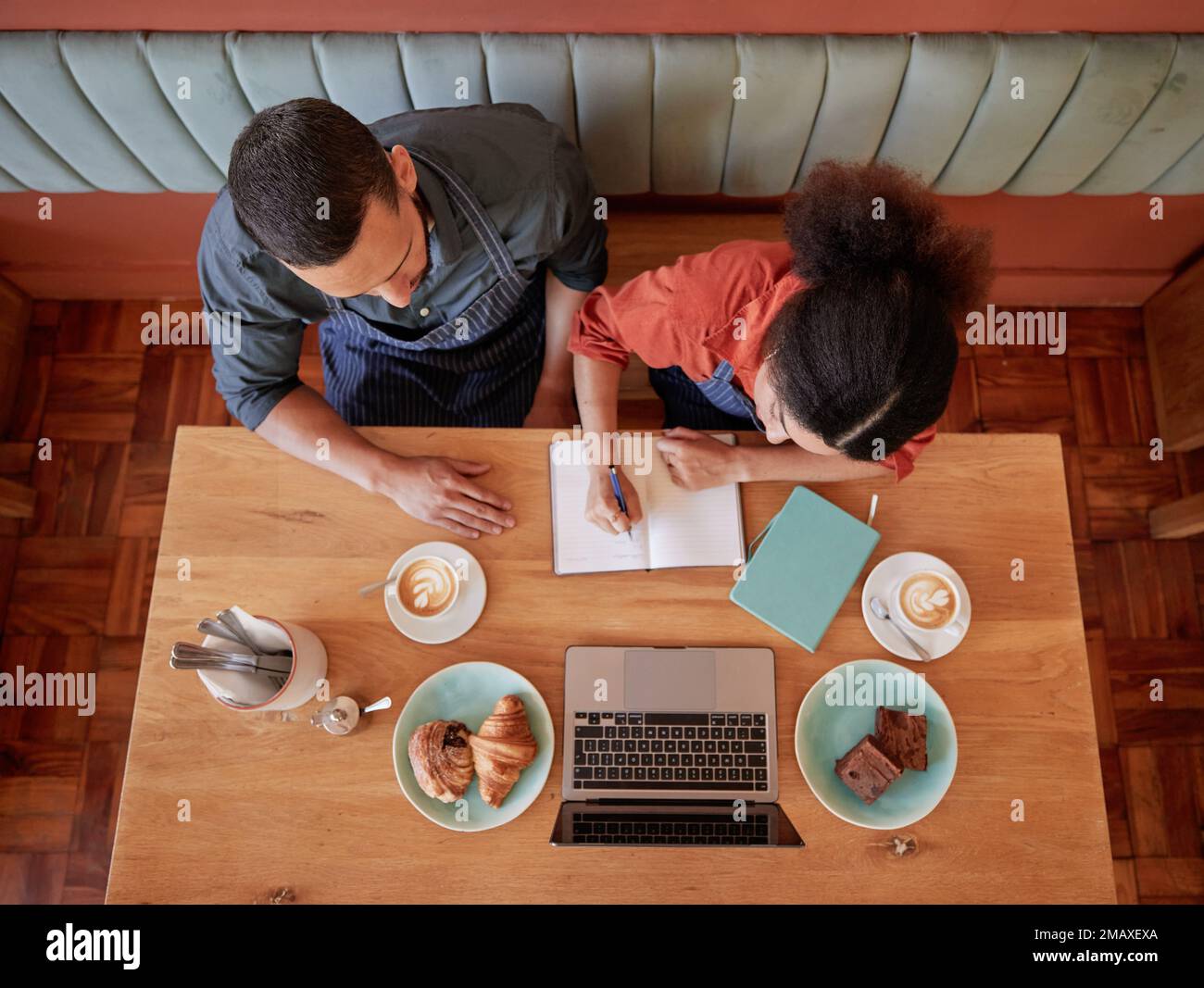 Creative, writing and small business partnership in cafe for startup ...