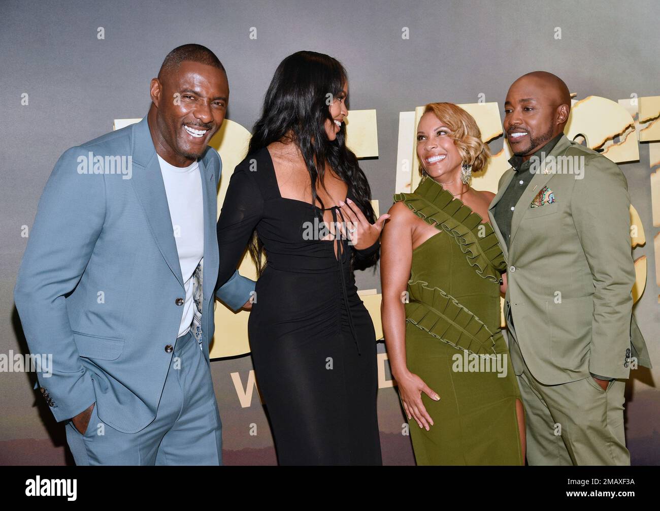 Idris Elba, left, Sabrina Dhowre Elba, Heather Hayslett and Will Packer ...