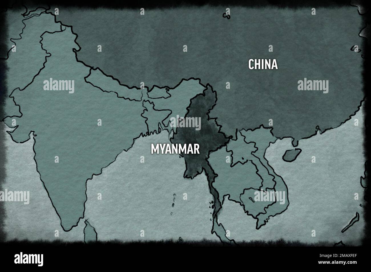 A map depicting Myanmar’s location next to China. (AP Illustration ...