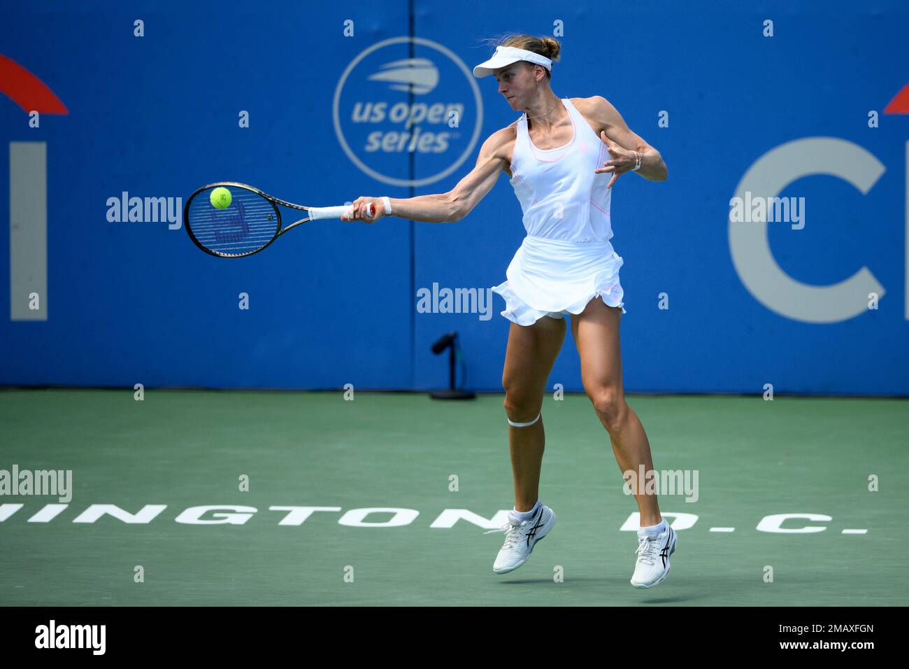 Liudmila Samsonova, of Russia, in action during a final against Kaia ...
