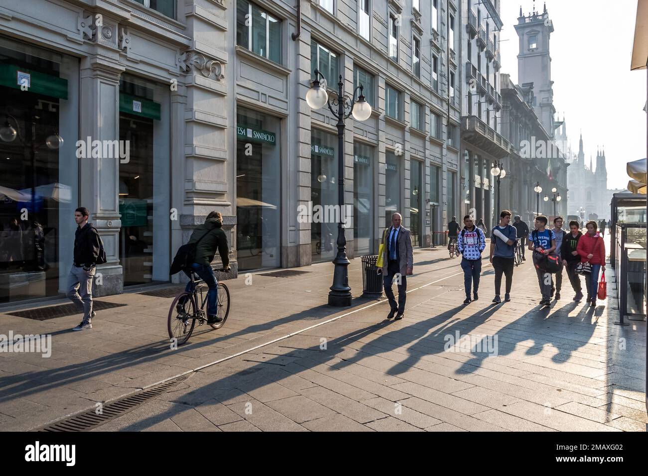 Urban landscape of the city center from the Via dei Mercanti (Street of ...