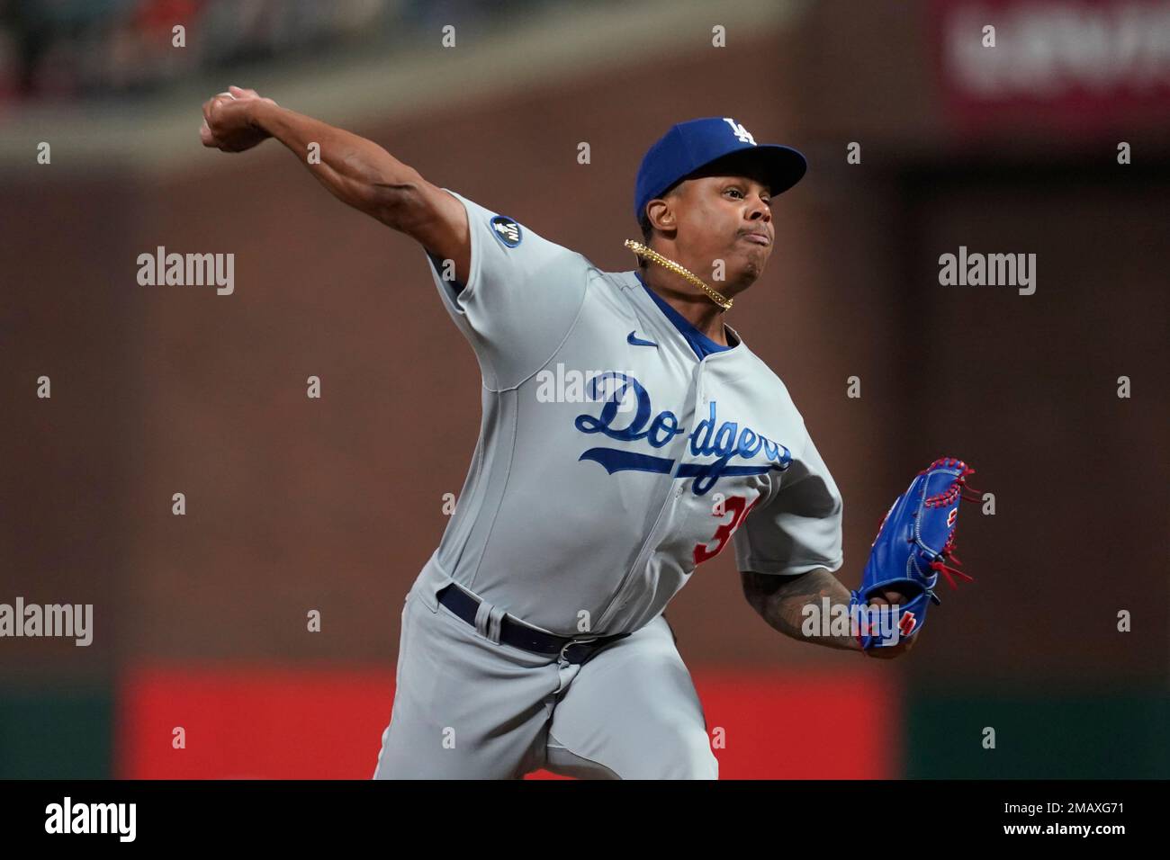 Los Angeles Dodgers' Yency Almonte during a baseball game against the ...