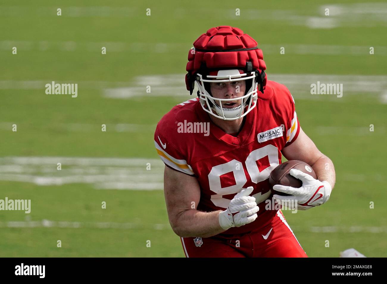Kansas City Chiefs tight end Matt Bushman runs during NFL football ...