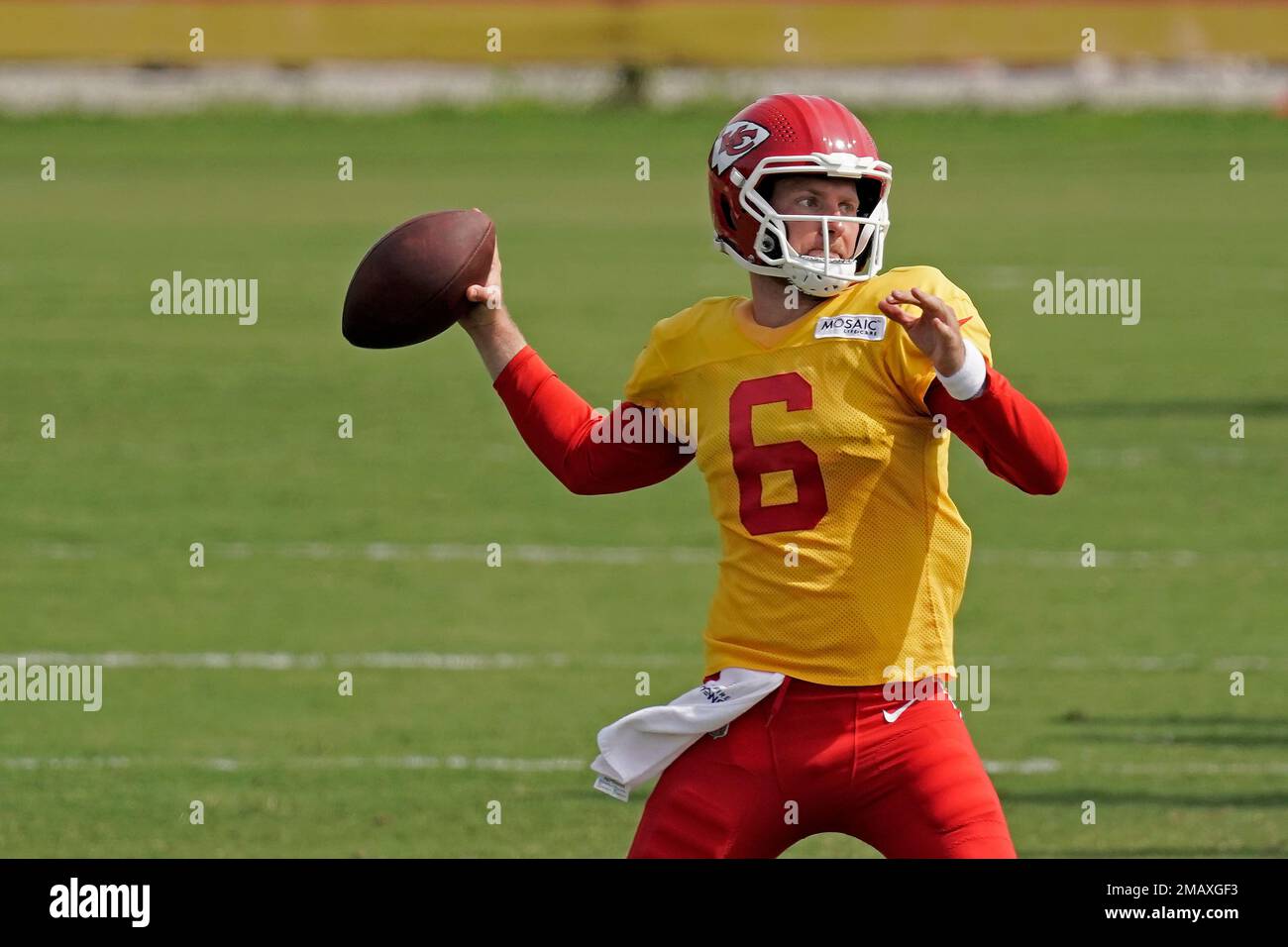 Kansas City Chiefs quarterback Shane Buechele passes during NFL ...
