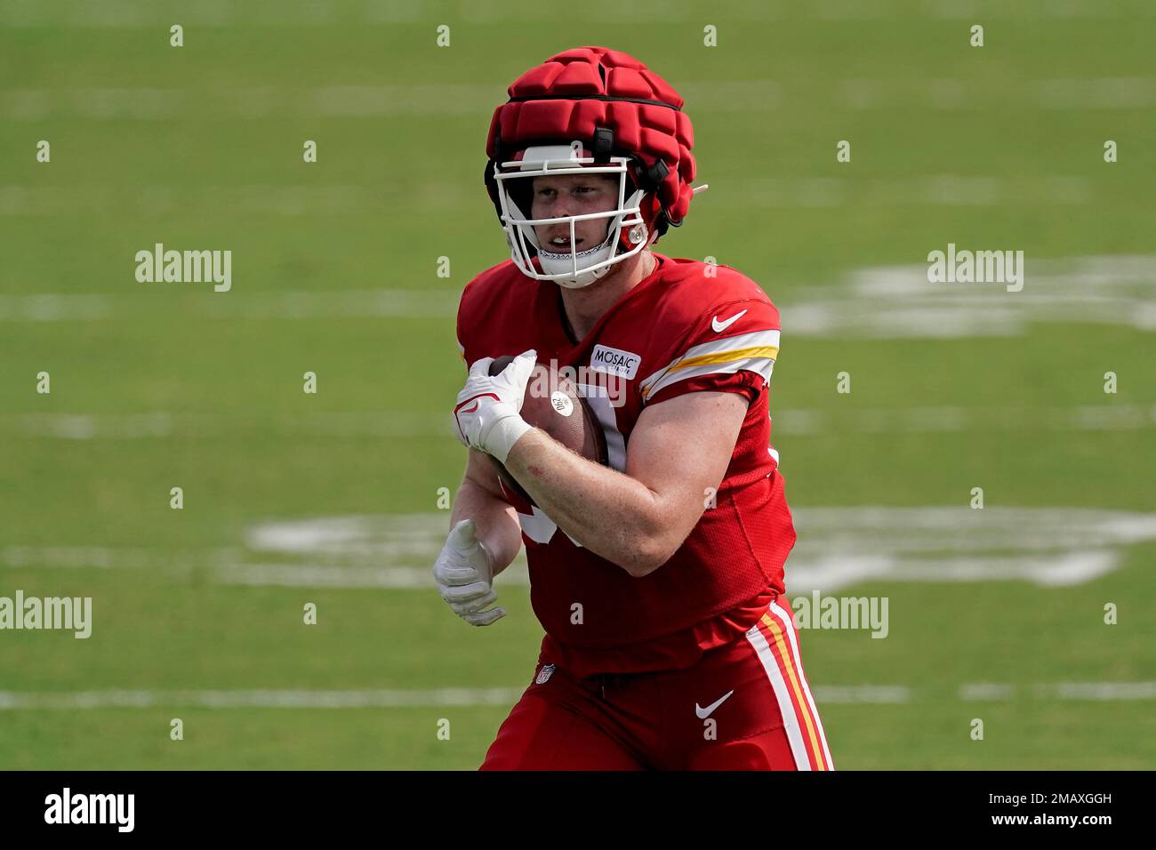 Kansas City Chiefs tight end Matt Bushman runs during NFL football ...