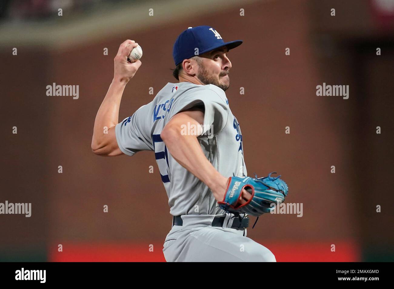 Los Angeles Dodgers' Alex Vesia during a baseball game against the San ...