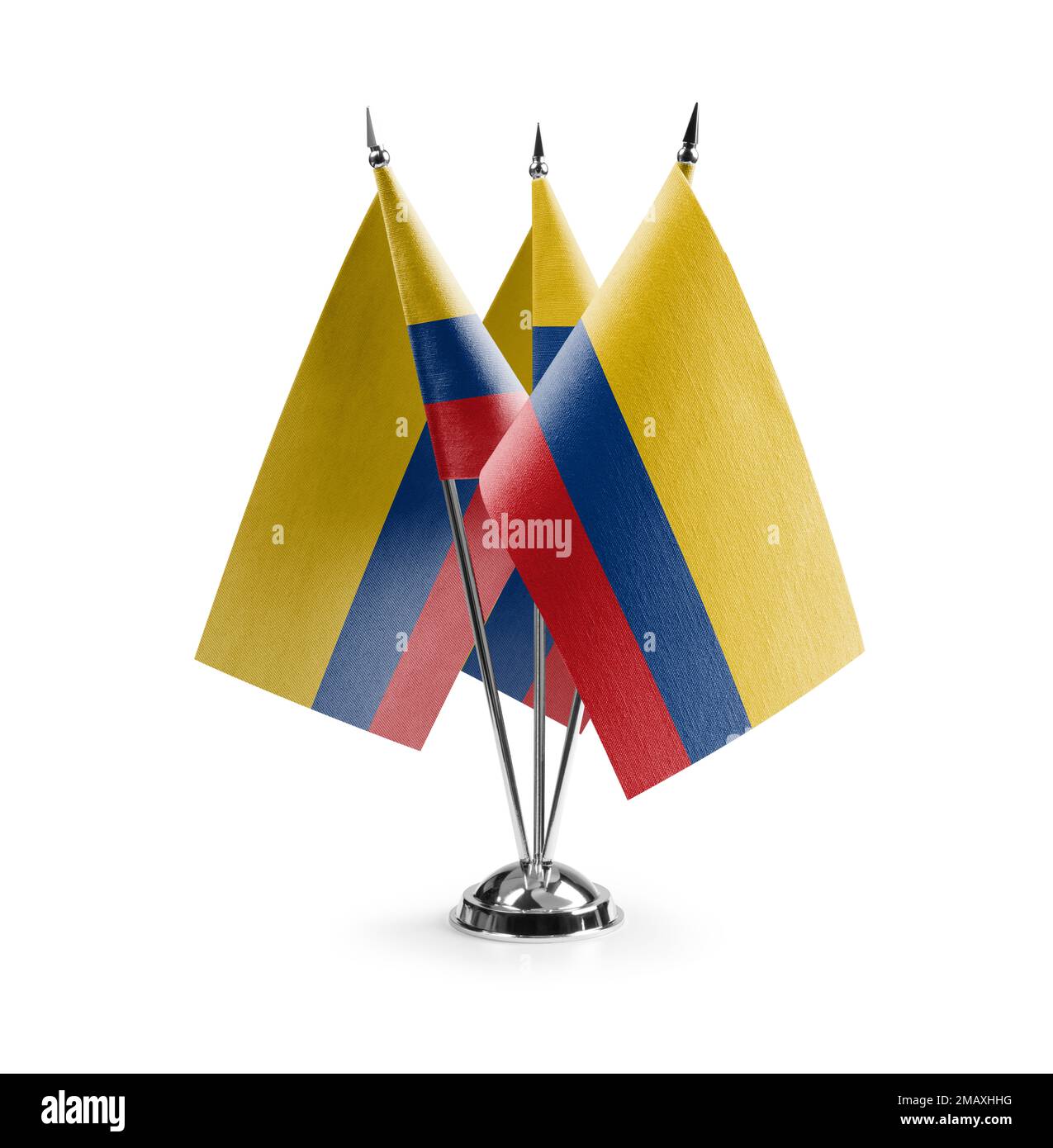 Small national flags of the Colombia on a white background Stock Photo ...
