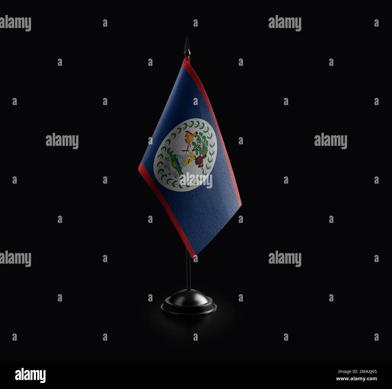 Small national flag of the Belize on a black background Stock Photo - Alamy
