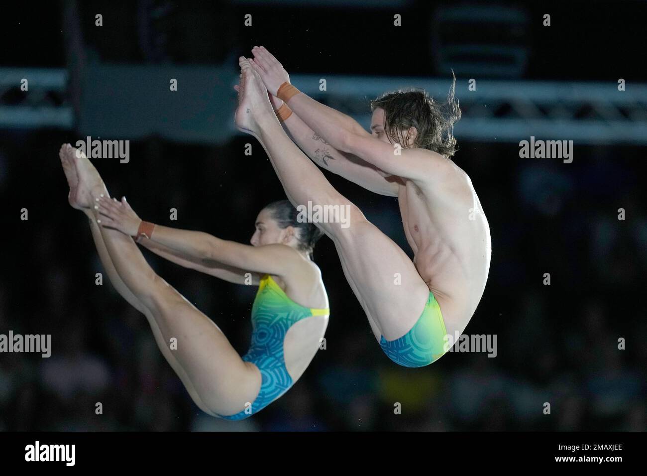 Australia's Cassiel Rousseau, right, and Emily Boyd perform during the ...