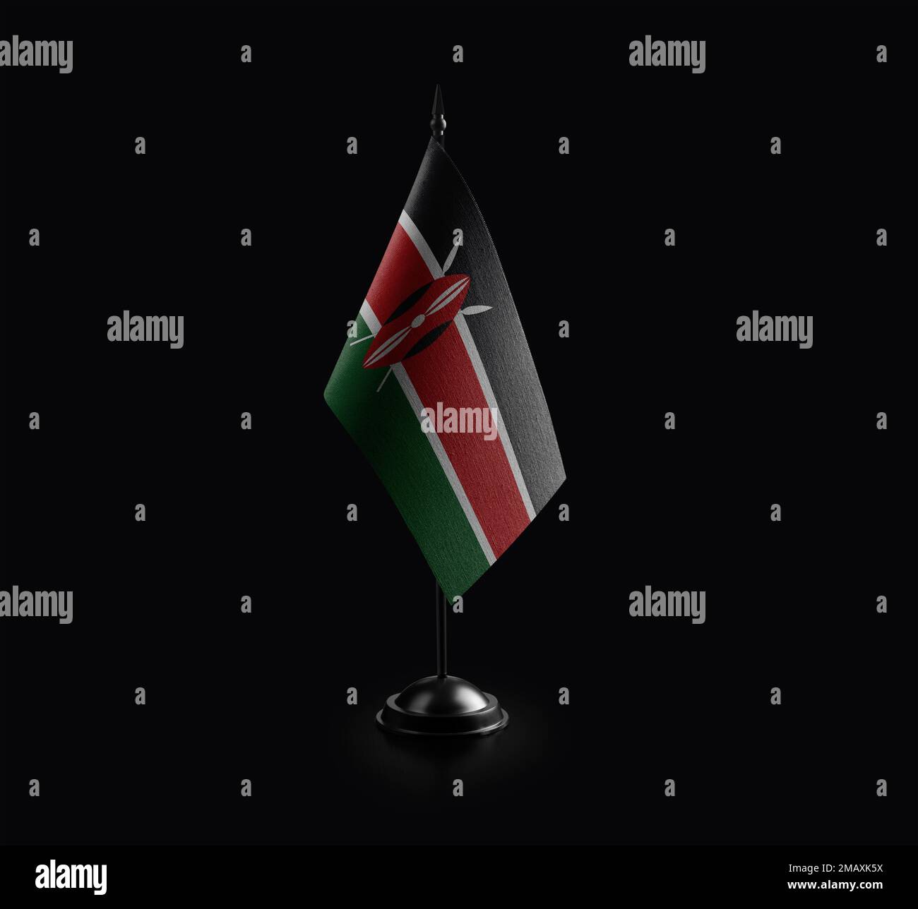 Small national flag of the Kenya on a black background Stock Photo - Alamy