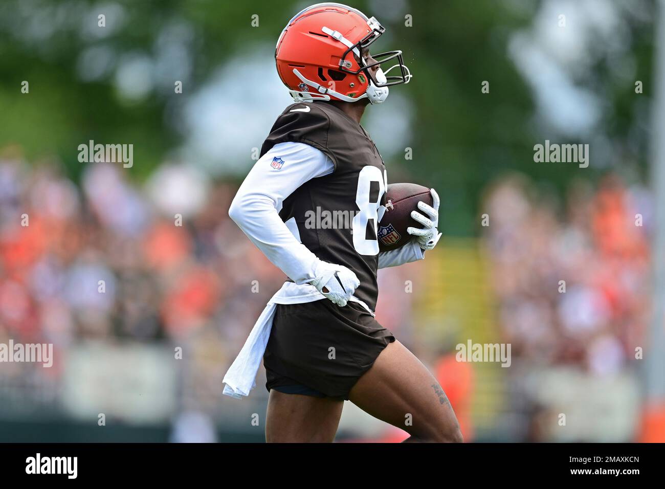 Cleveland Browns wide receiver Mike Harley Jr. runs during an NFL ...